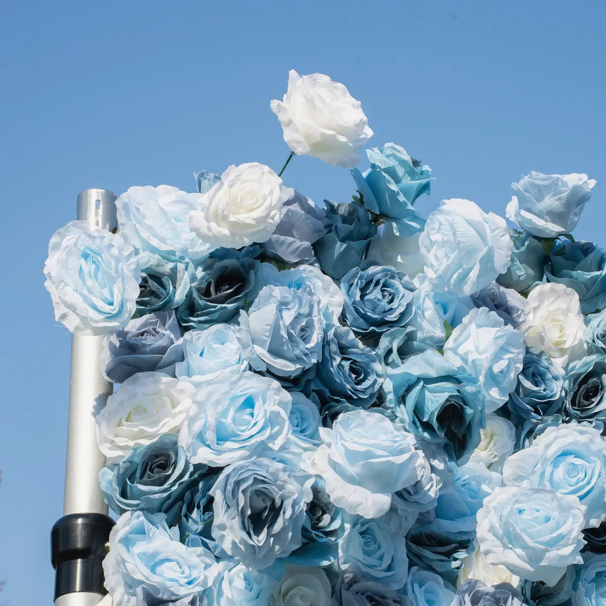 Grey & Blue Roses 5D Rolling-Up Flower Wall for Gender Reveal & Events ...