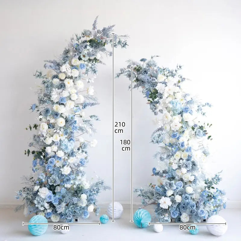 100% handmade, the blue white flower arch provides a lifelike ...