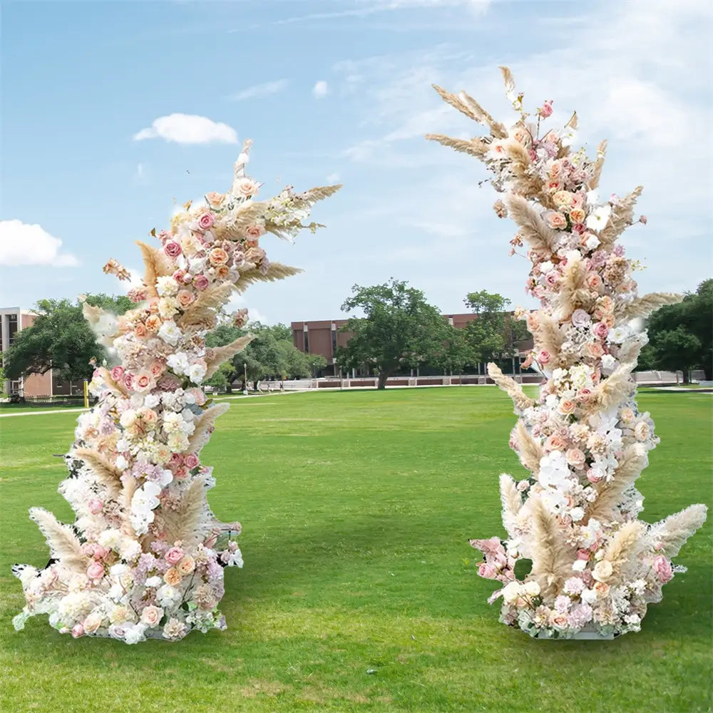 100% handmade, the cream white floral pillar provides a lifelike ...
