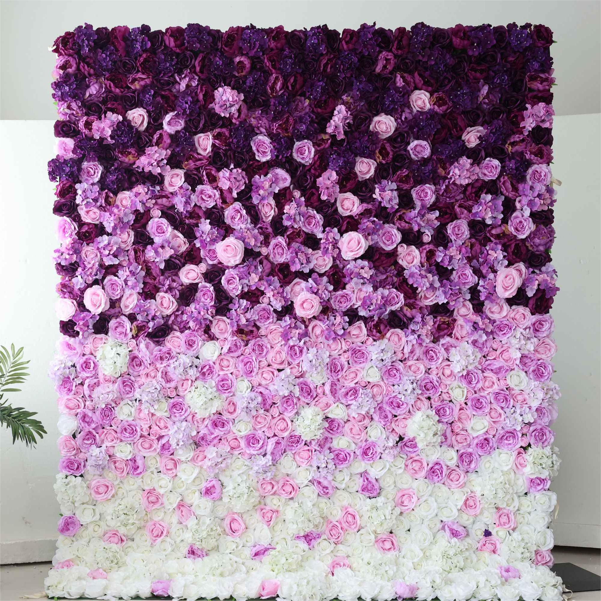 100% handmade, the gradient purple flower wall provides a lifelike ...