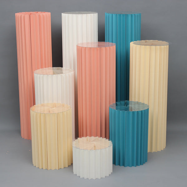 Round Stand Origami Cylindrical Dessert Table Folding Roman Column Par ...