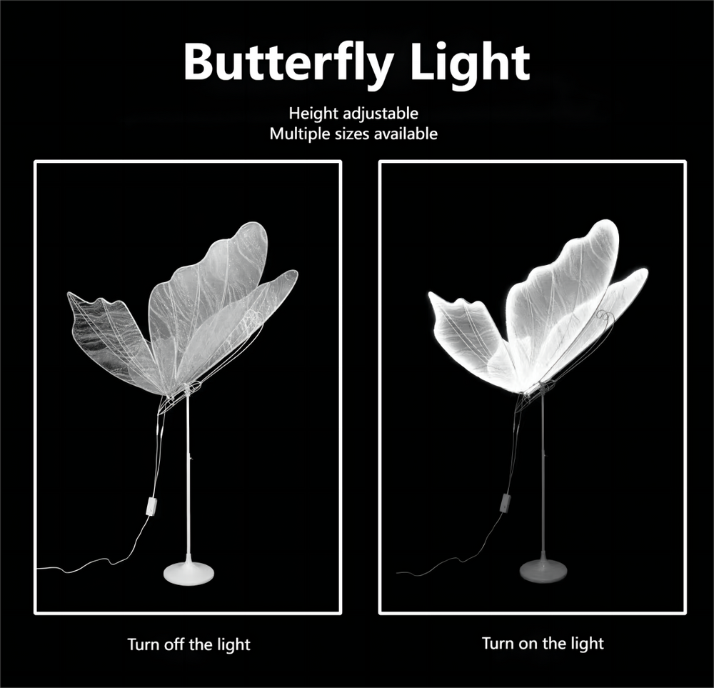 Set of 2 LED Butterfly Light Party Lights for Event Wedding Decor Prop