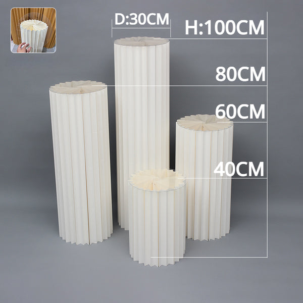 Round Stand Origami Cylindrical Dessert Table Folding Roman Column Par