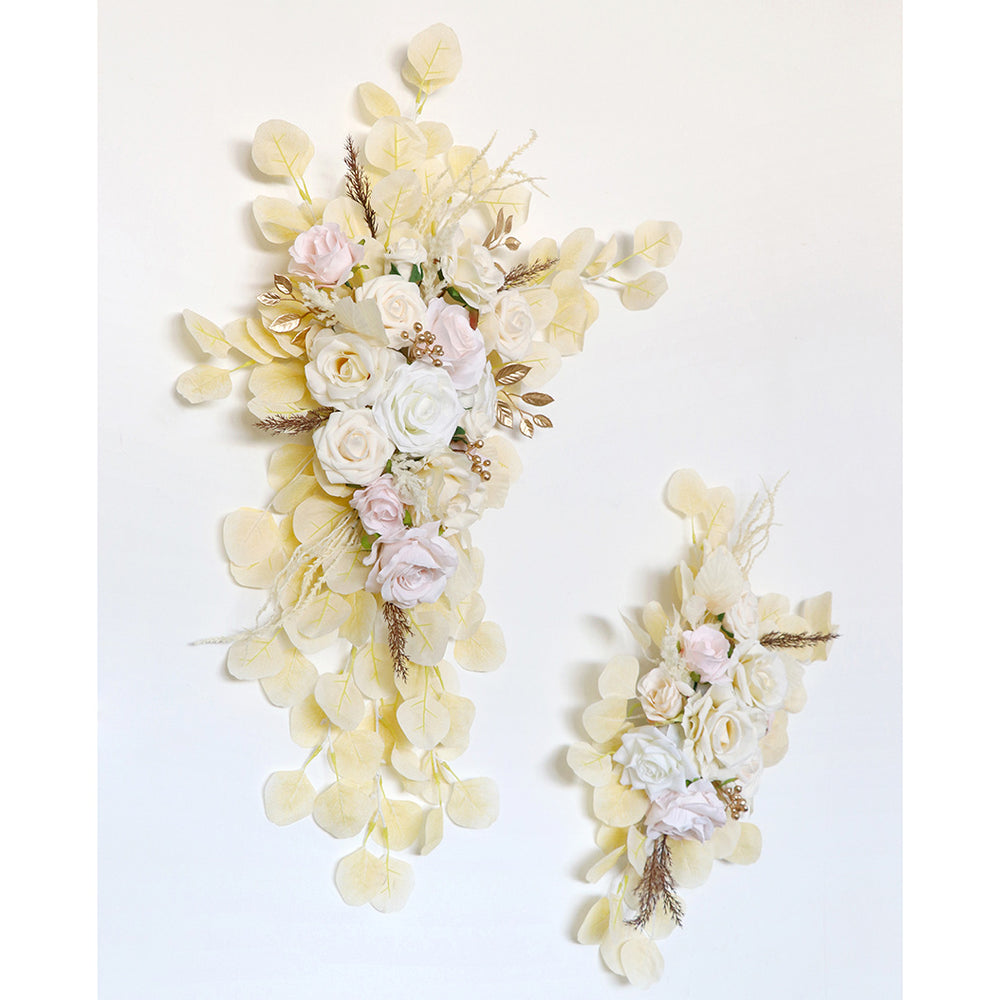 Champagne White Flower Set for Wedding Party Decor